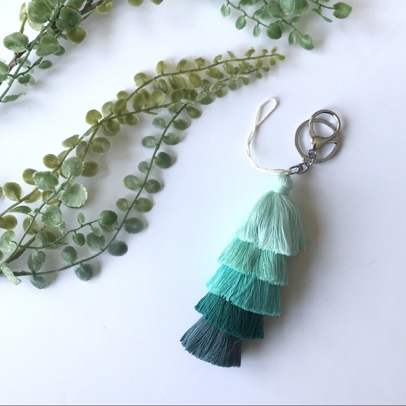 Accessories | Mint Green Tassel Keychain Turquoise Gradient | Poshmark